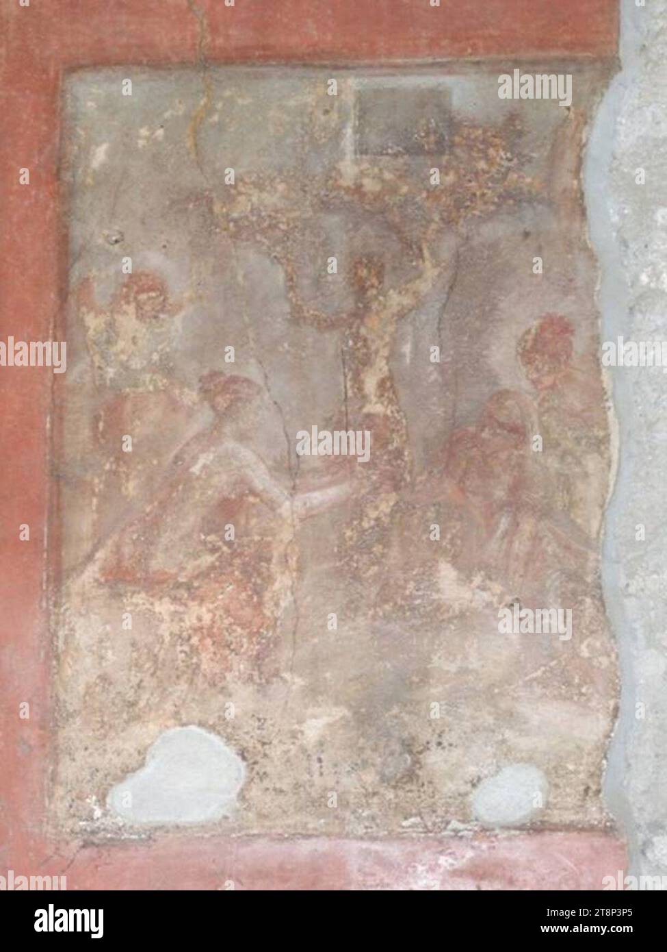 VI.9.6 Pompeii. March 2009. Room 8, wall painting of Nymphs bathing or ...