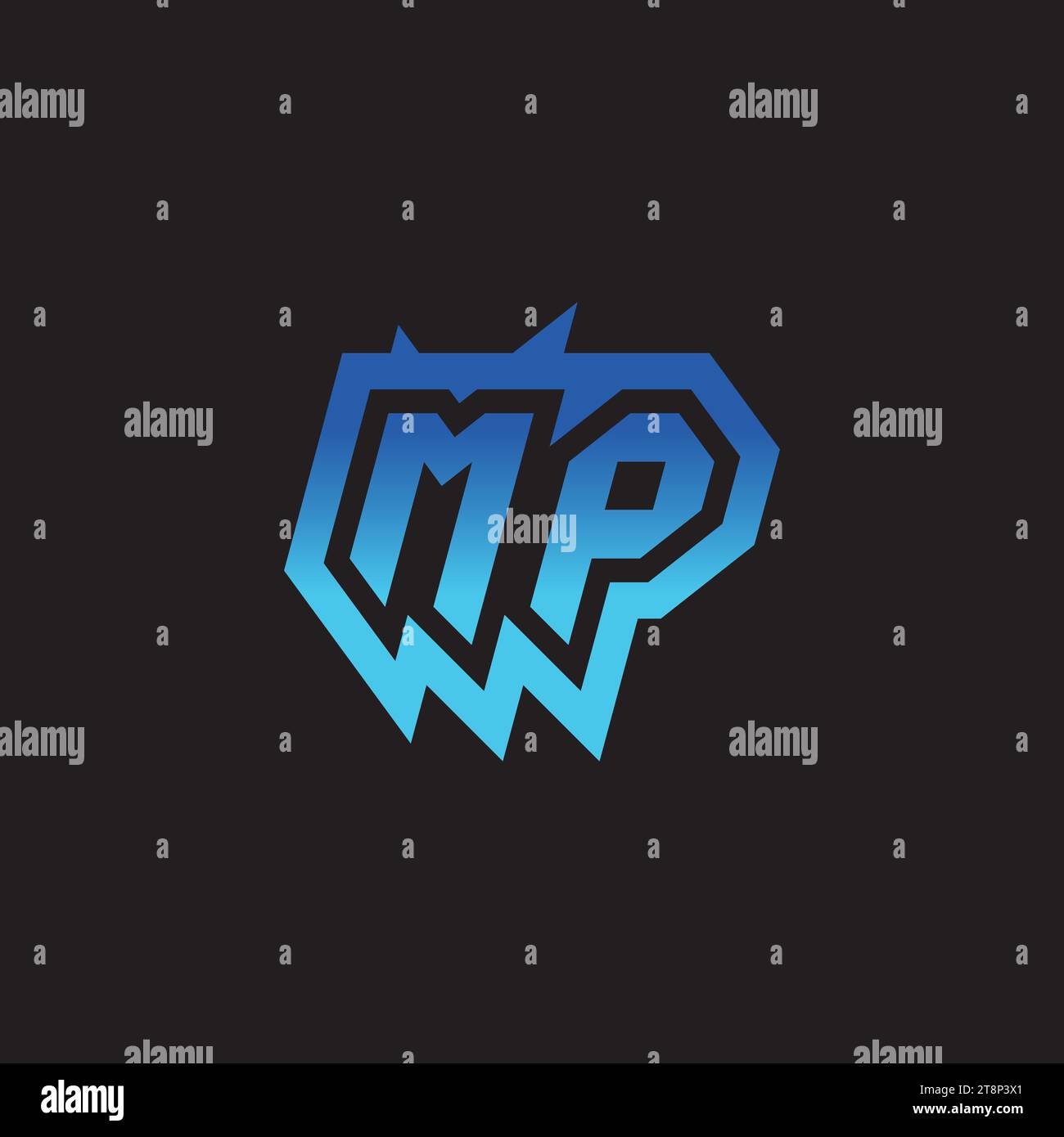 MP initial inspiration logo design esport and gaming clan ideas Stock ...