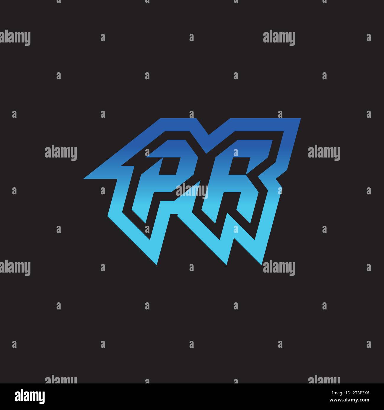PR initial inspiration logo design esport and gaming clan ideas Stock ...