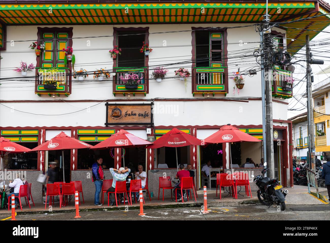 Restaurant, Paisa style, historic houses, Filandia, Quindio, Colombia ...