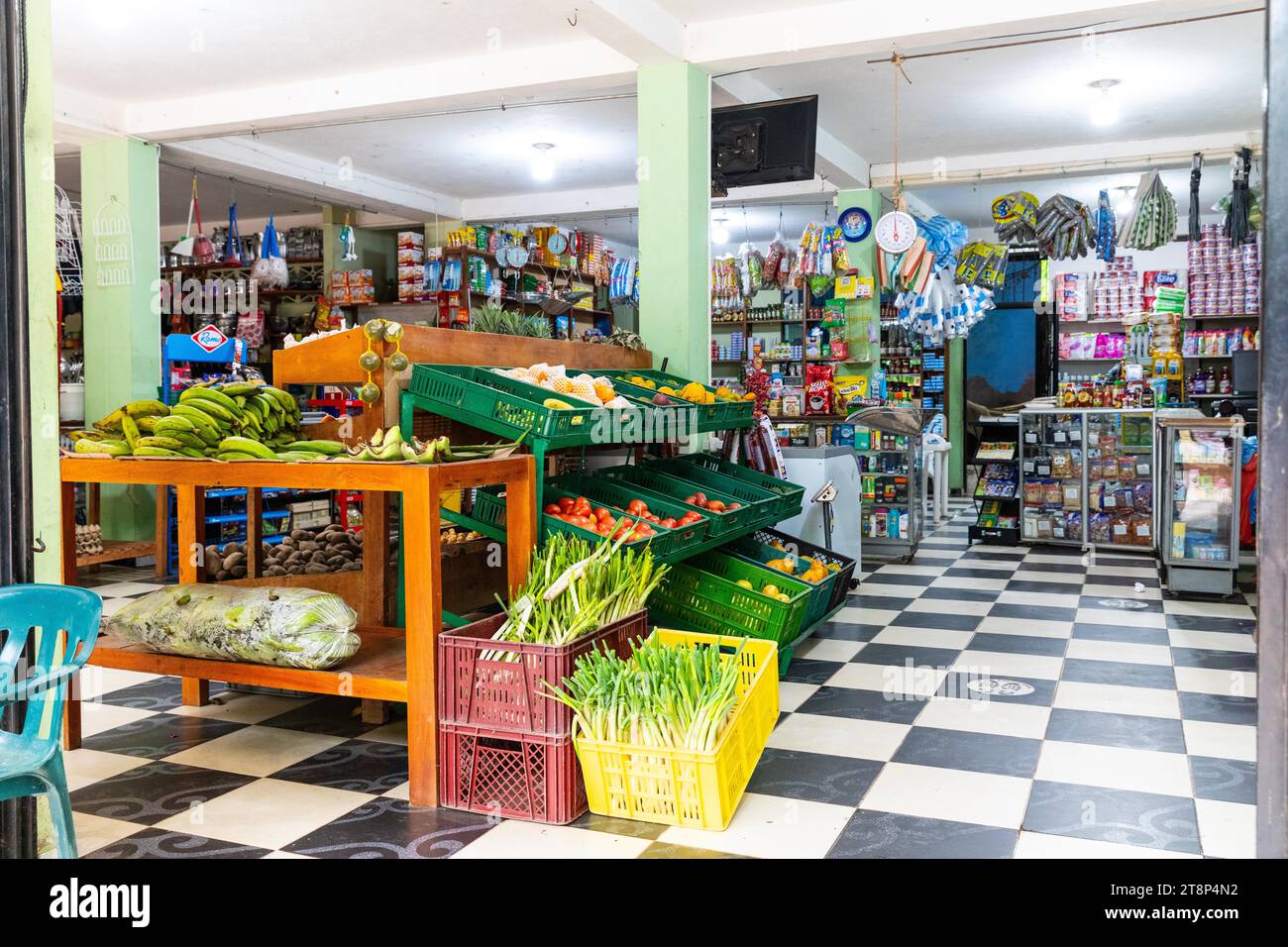General shop with fruit and vegetables, La Macarena, Colombia Stock ...