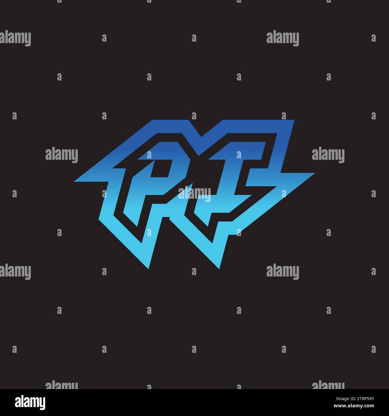 PI initial inspiration logo design esport and gaming clan ideas Stock ...