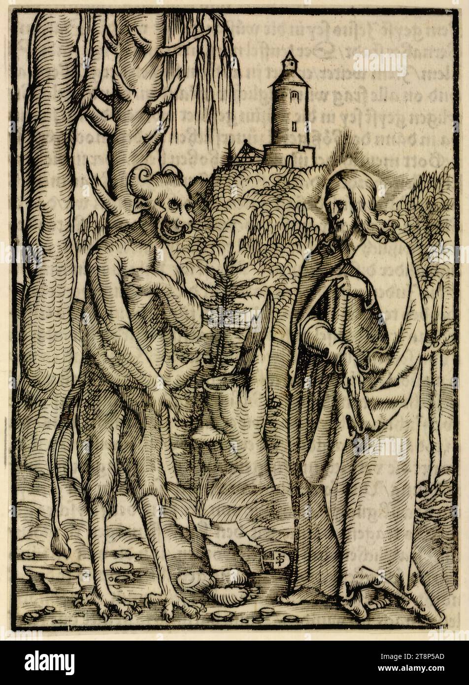 The temptation of Christ by the devil, Teutsch Ewangeli Vnd Epistel ...