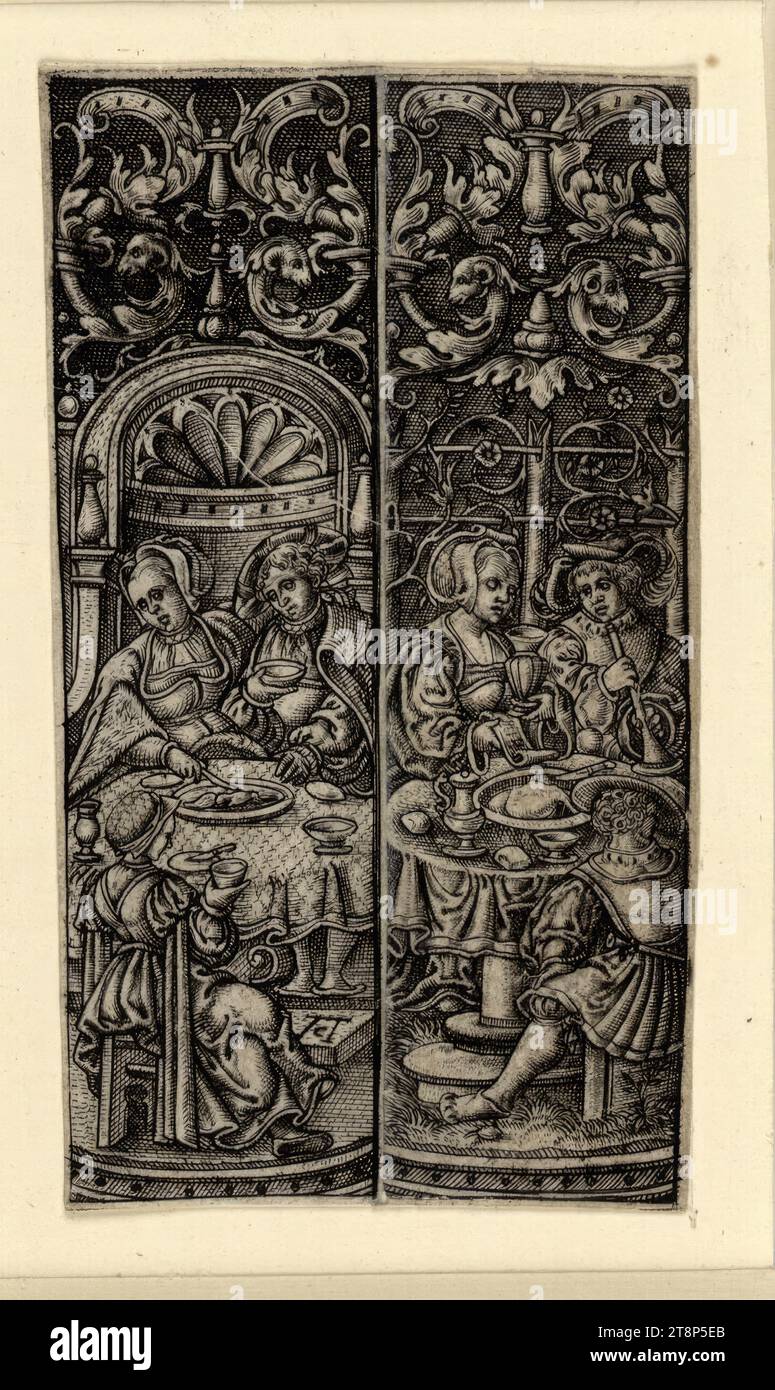 Two sides of a scabbard, with two pairs, Monogrammist AC (Netherlands ...