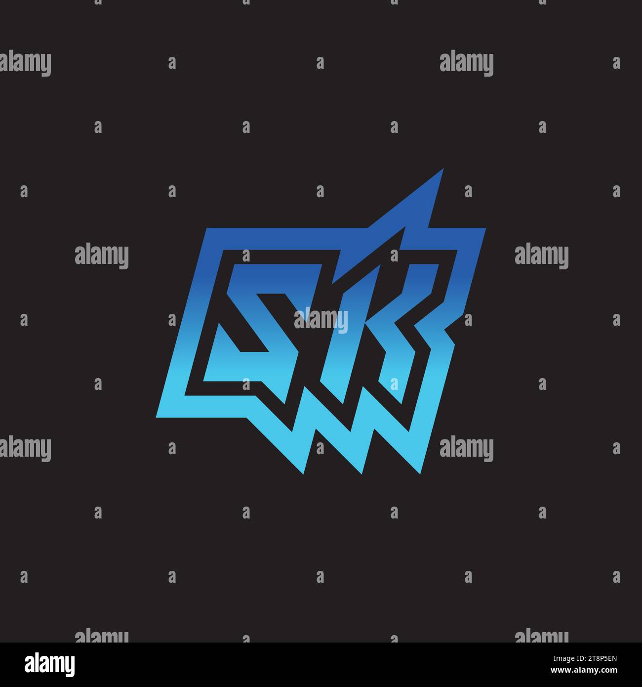 SK initial inspiration logo design esport and gaming clan ideas Stock ...