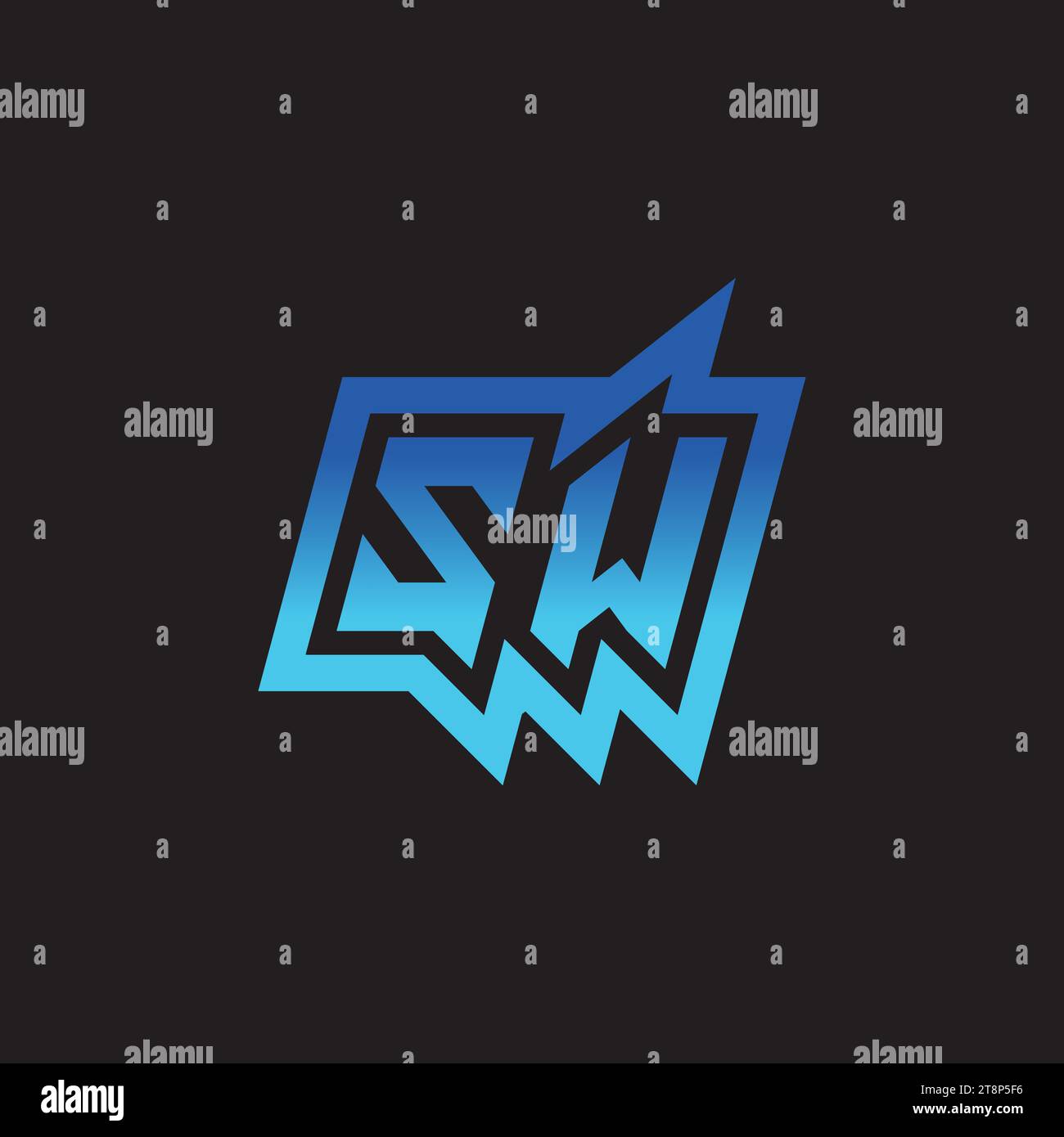 SW initial inspiration logo design esport and gaming clan ideas Stock ...