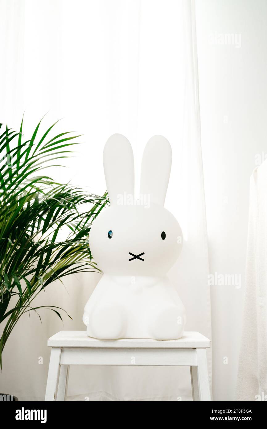 Kids rabbit lamp on a stand close up Stock Photo - Alamy