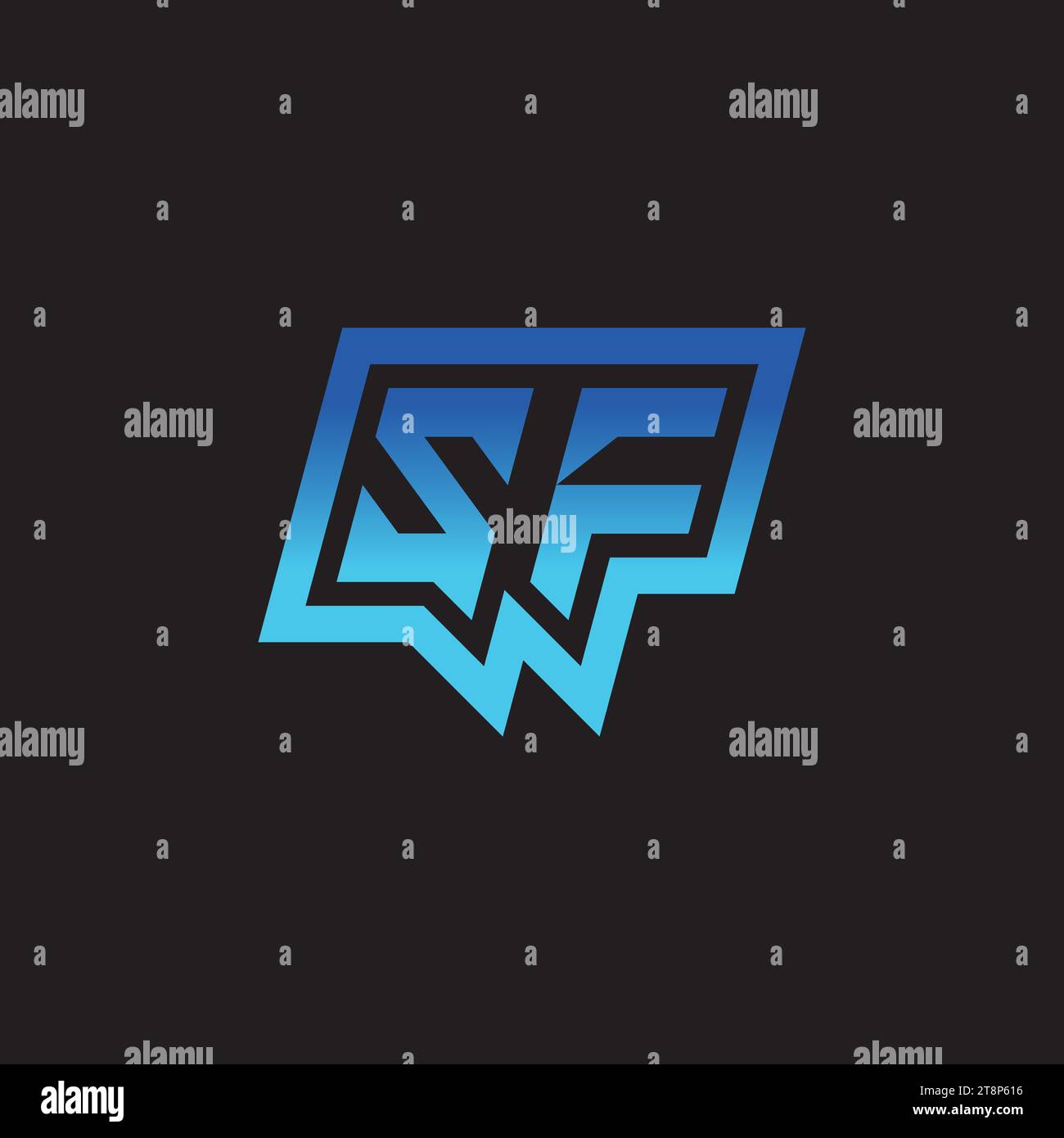 SF initial inspiration logo design esport and gaming clan ideas Stock ...