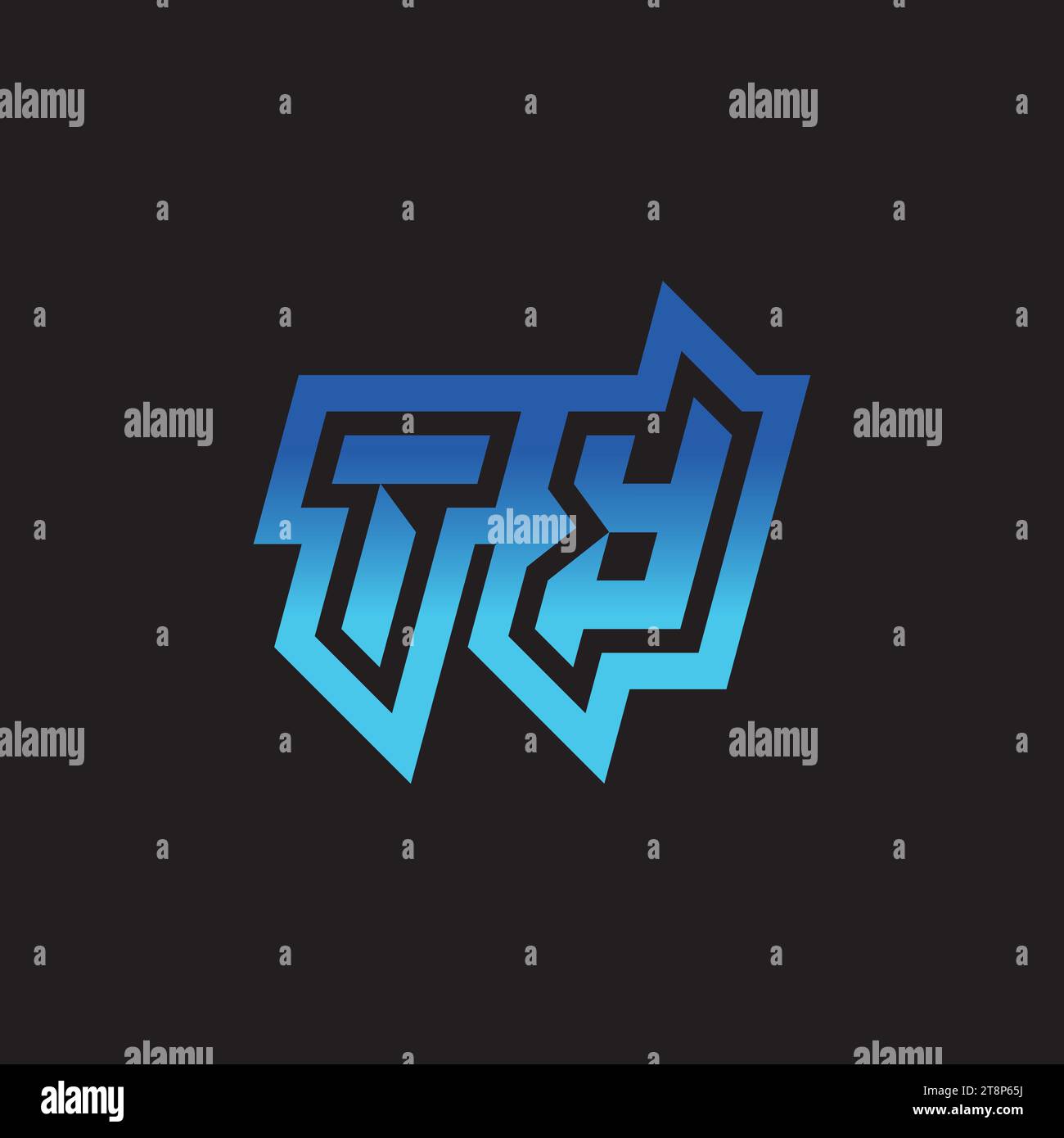 TY initial inspiration logo design esport and gaming clan ideas Stock ...