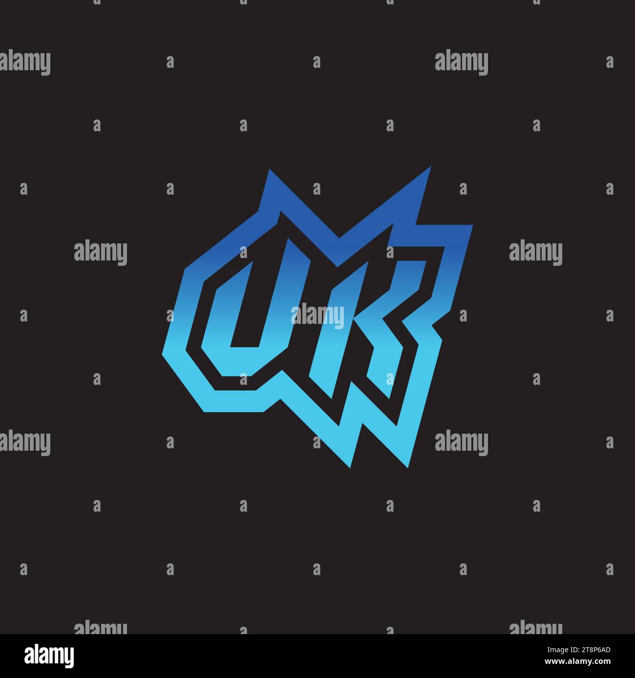 VK initial inspiration logo design esport and gaming clan ideas Stock ...
