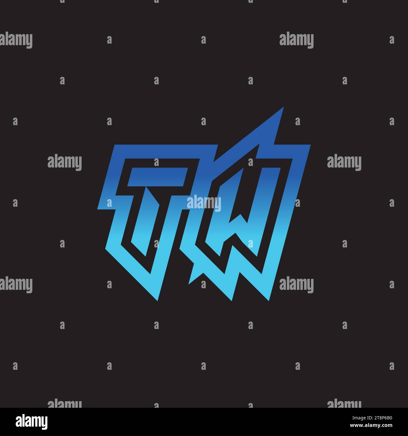 TW initial inspiration logo design esport and gaming clan ideas Stock ...