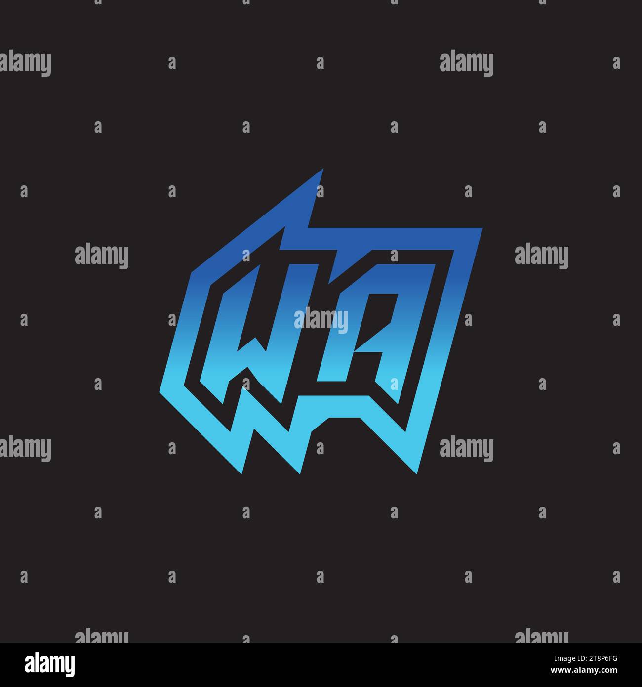 WA initial inspiration logo design esport and gaming clan ideas Stock ...