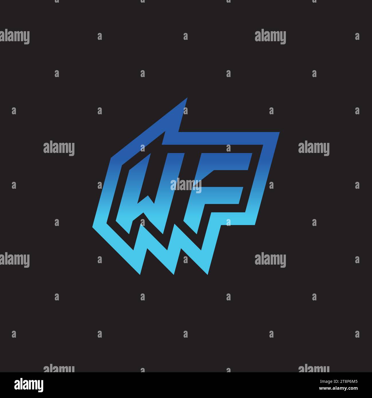 WF initial inspiration logo design esport and gaming clan ideas Stock ...