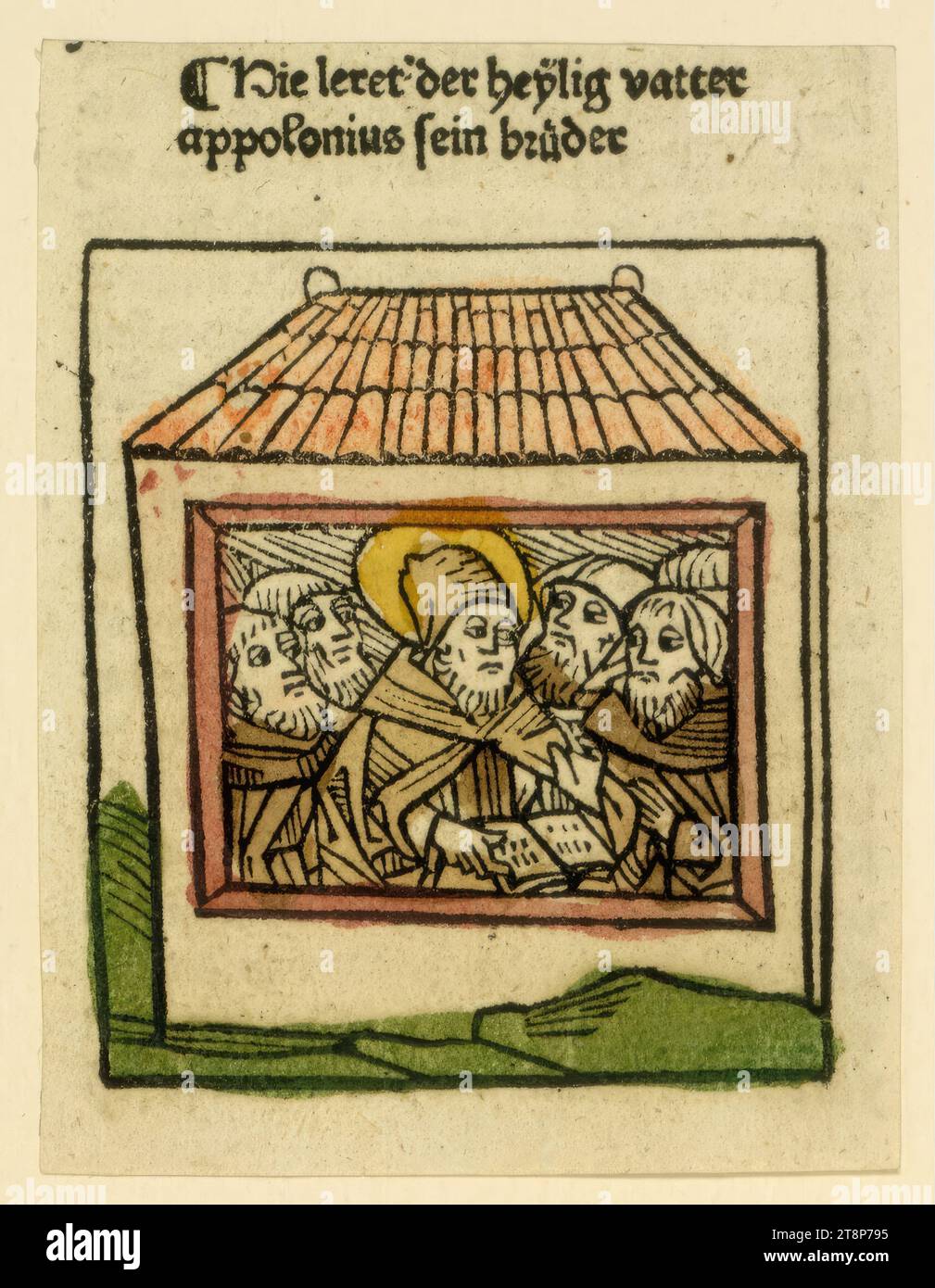 Saint Apollonius teaches his brothers, illustration to 'Life of the ...