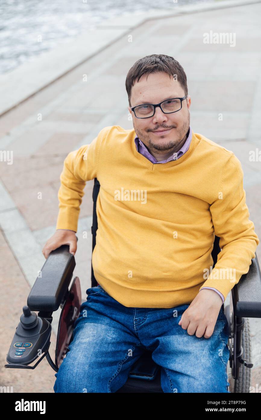 a man with disabilities near the sea Stock Photo - Alamy