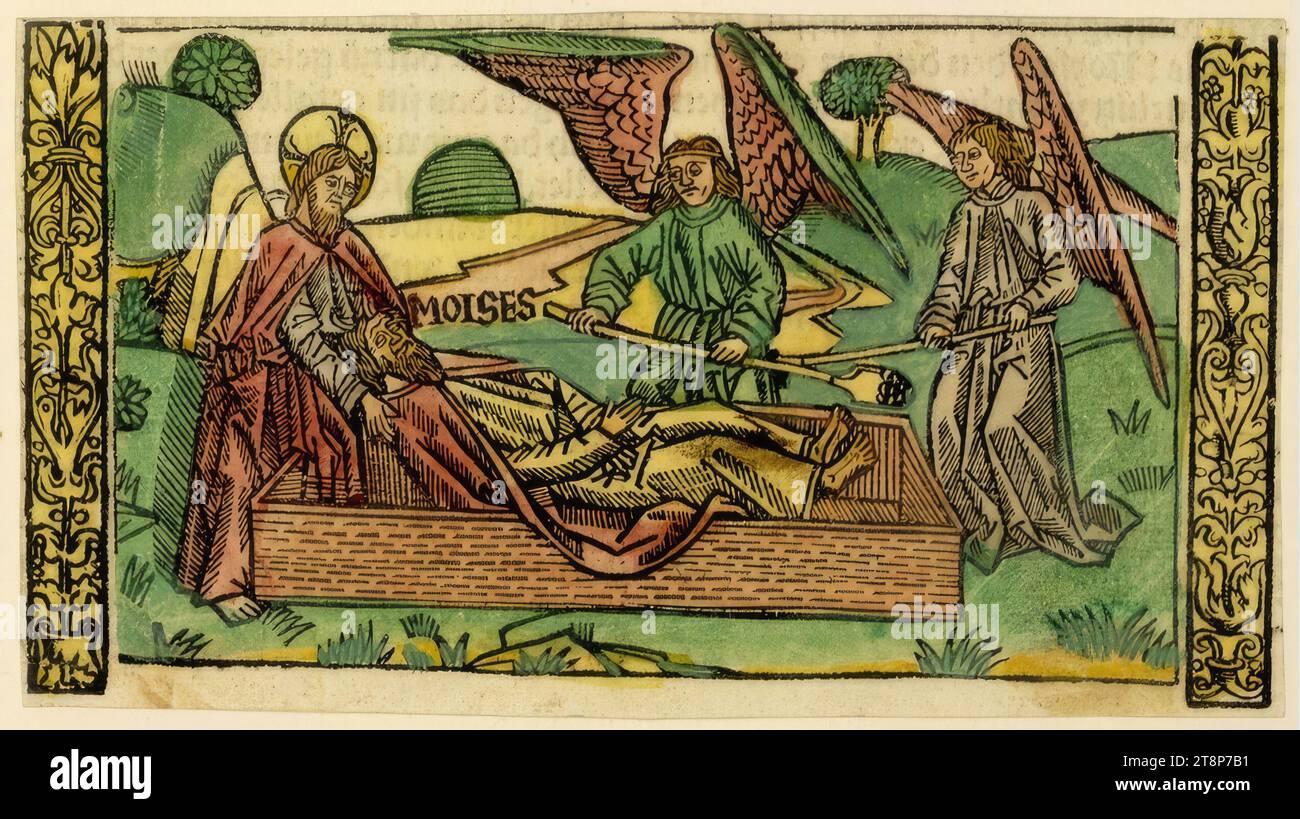 The burial of Moses, illustration for the German Bible, Johannes Otmar ...