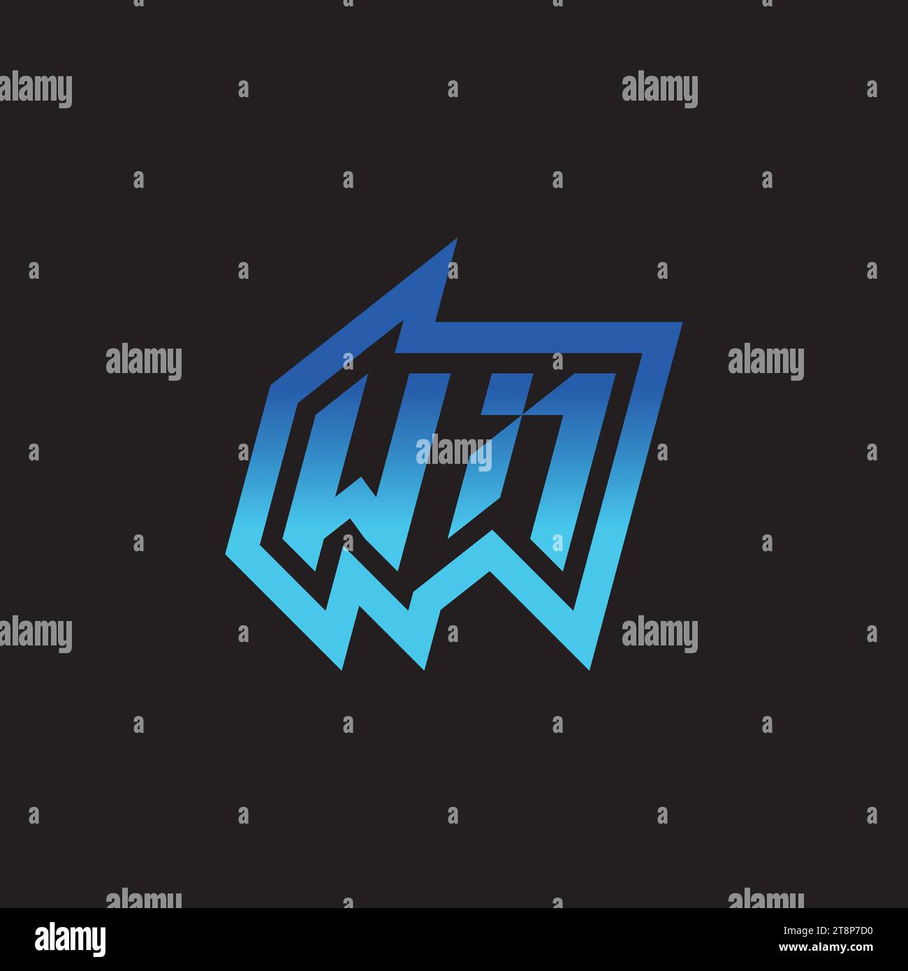 WN initial inspiration logo design esport and gaming clan ideas Stock ...