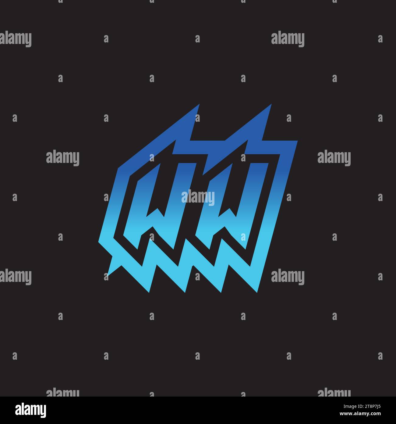 WW initial inspiration logo design esport and gaming clan ideas Stock ...
