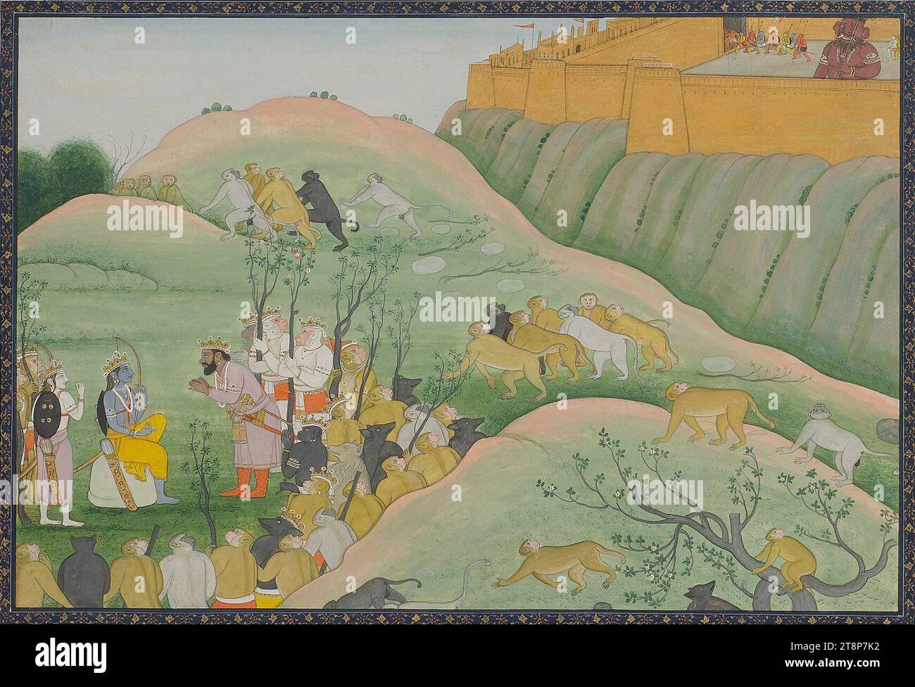 Vibhishana bows before Rama Stock Photo - Alamy