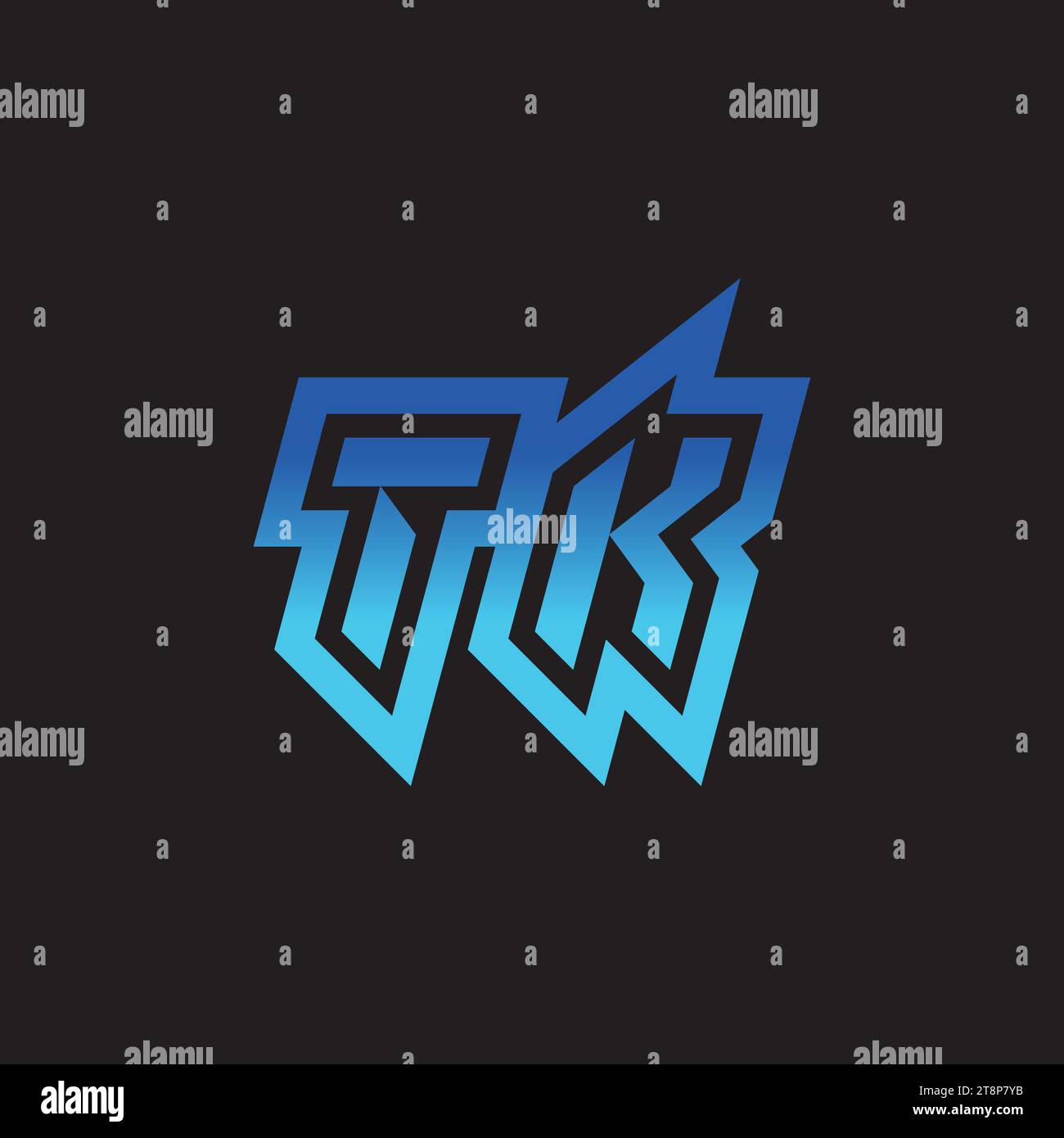 TK initial inspiration logo design esport and gaming clan ideas Stock ...
