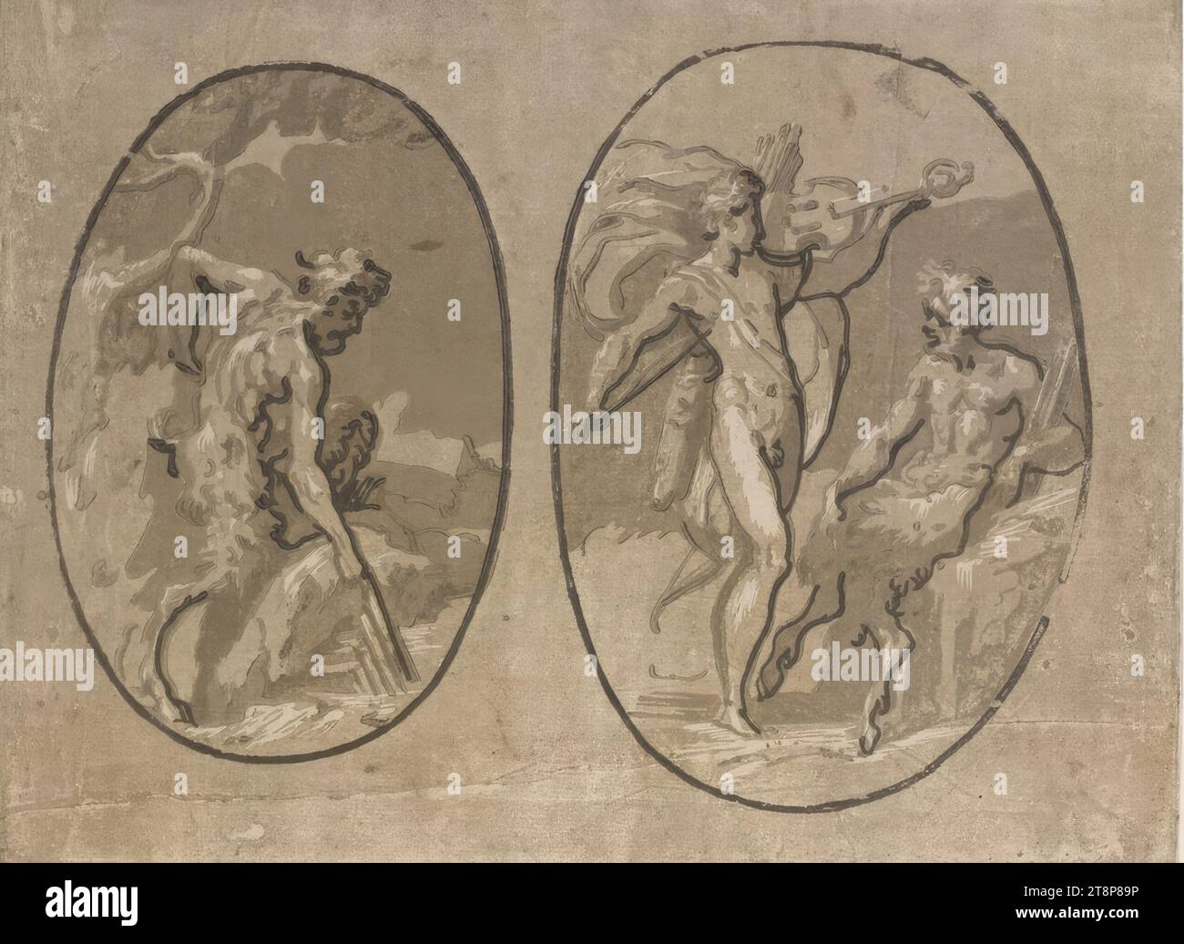 Pan; Apollo and Marsyas, Ugo da Carpi (Carpi near Ferrara around 1480 ...