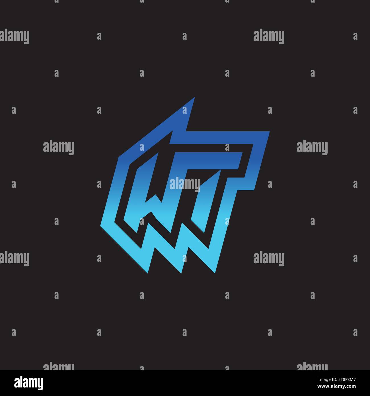 WT initial inspiration logo design esport and gaming clan ideas Stock ...