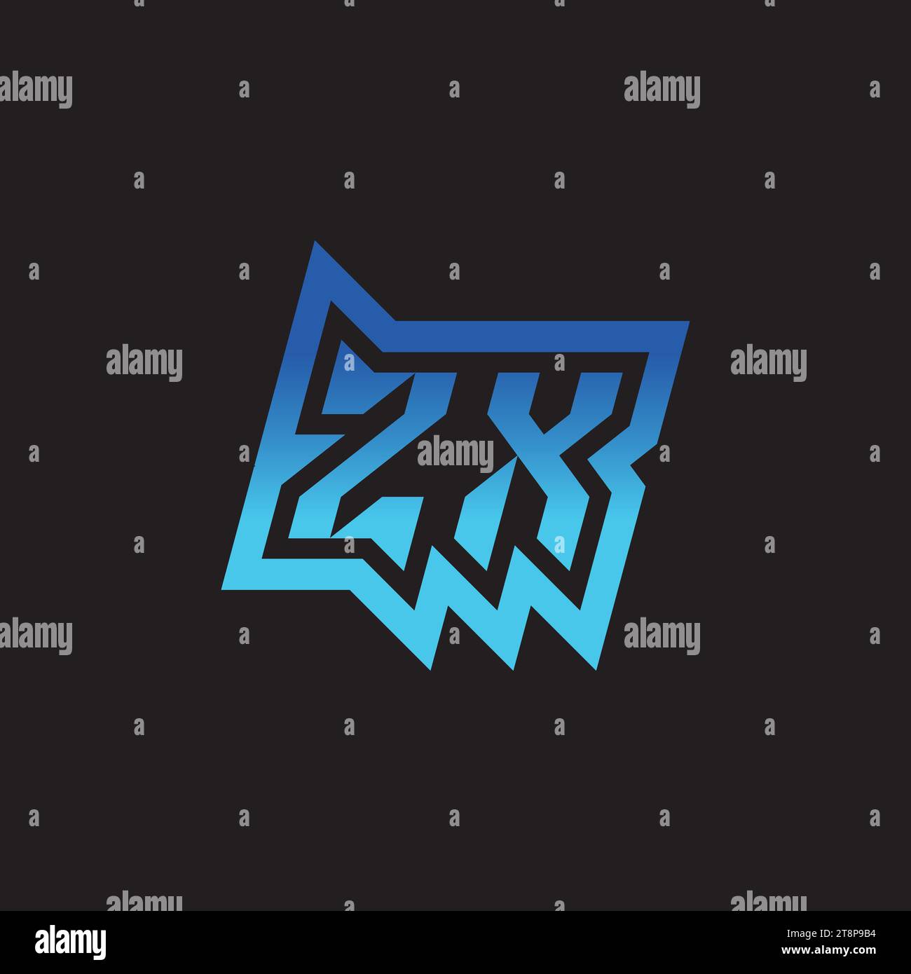 ZX initial inspiration logo design esport and gaming clan ideas Stock ...