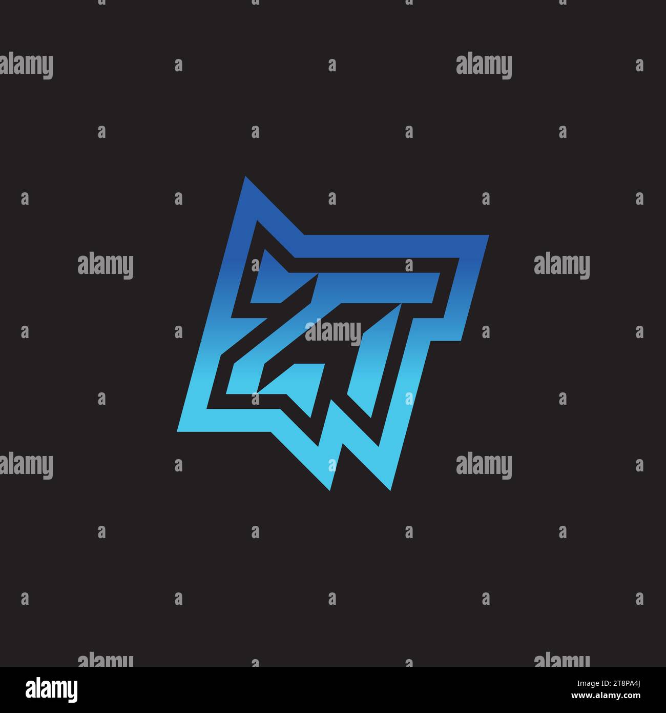 ZT initial inspiration logo design esport and gaming clan ideas Stock Vector Image & Art - Alamy
