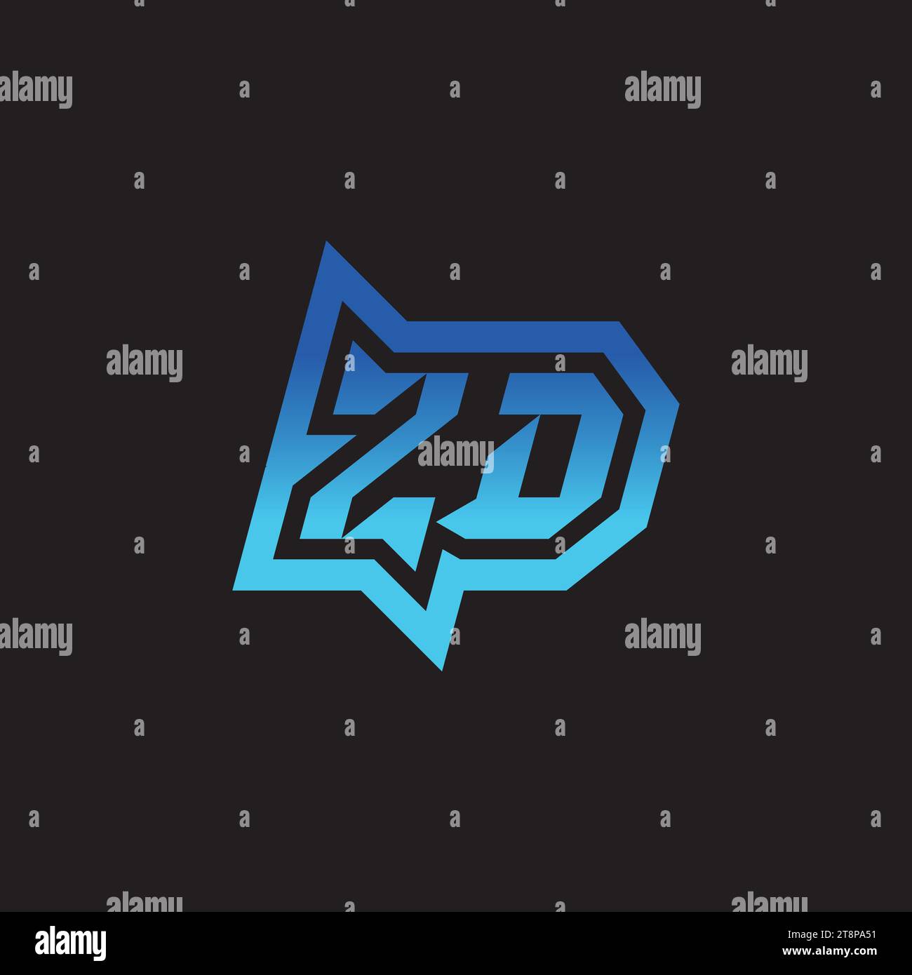 ZD initial inspiration logo design esport and gaming clan ideas Stock ...