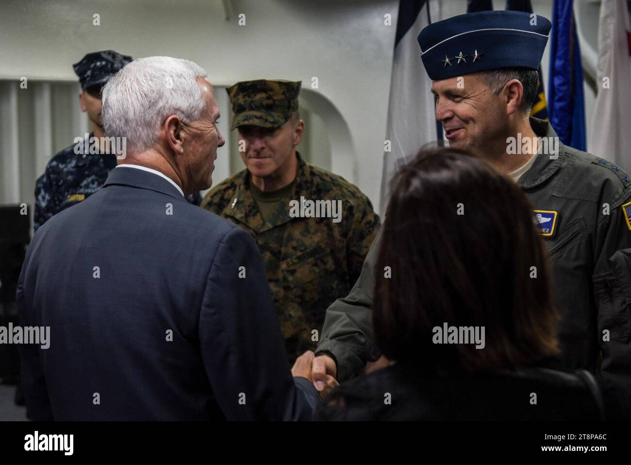 Vice President Michael R. Pence aboard USS Ronald Reagan 16 Stock Photo ...