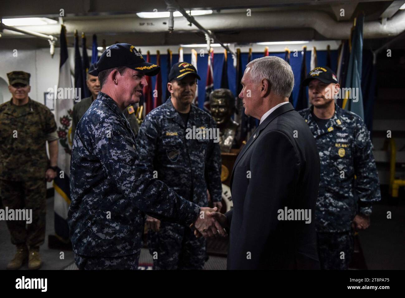 Vice President Michael R. Pence aboard USS Ronald Reagan 02 Stock Photo ...