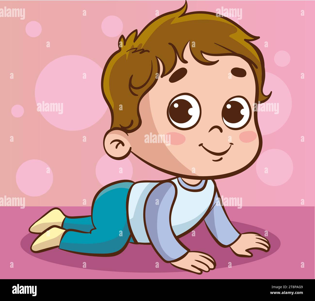 Cartoon baby with different poses. Vector clip art illustration Stock ...