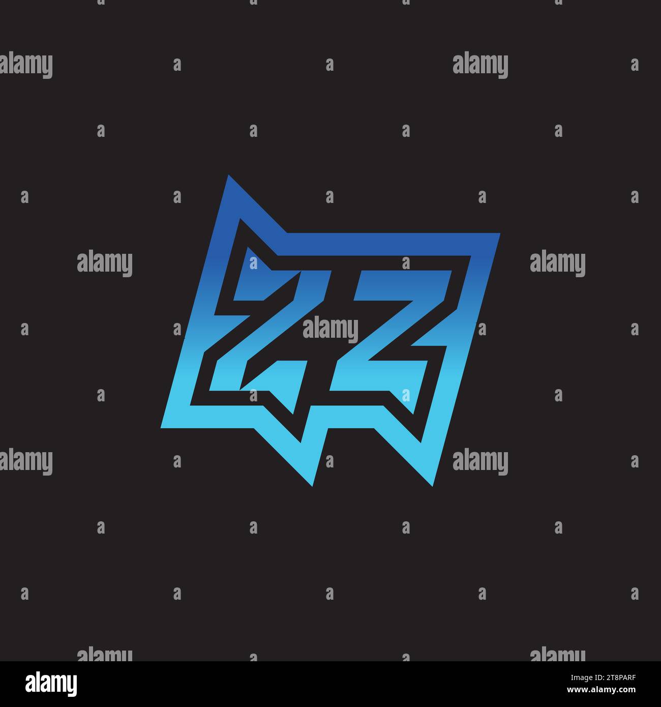 ZZ initial inspiration logo design esport and gaming clan ideas Stock ...