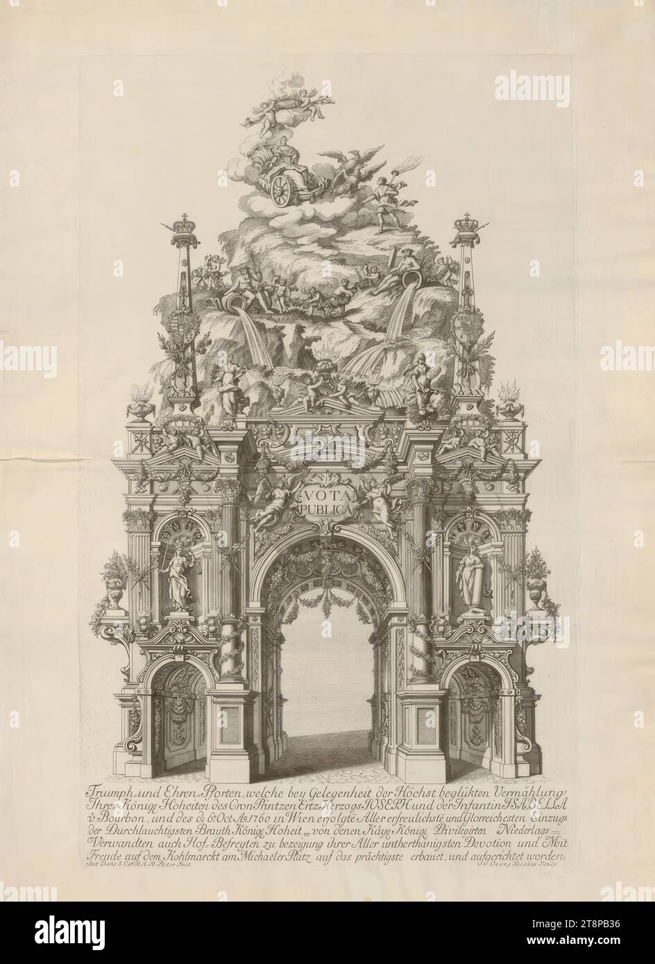 Triumphal arch on the occasion of the marriage of Joseph II to Isabella ...