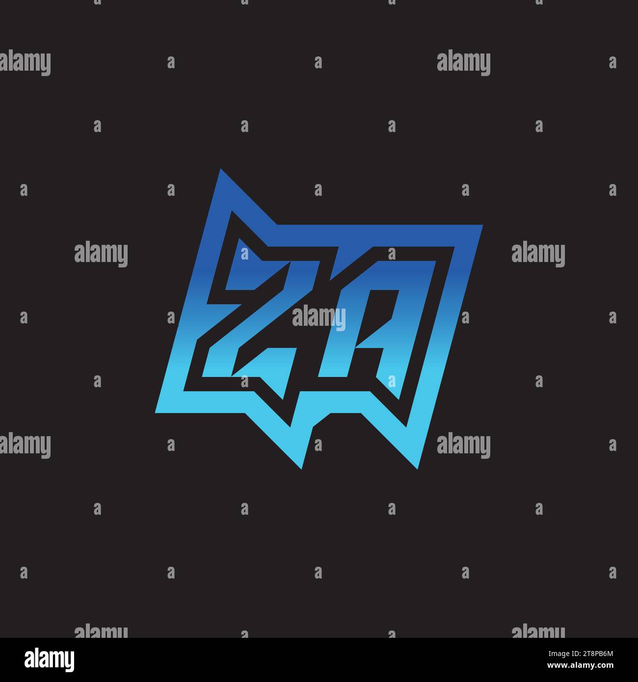 ZA initial inspiration logo design esport and gaming clan ideas Stock ...