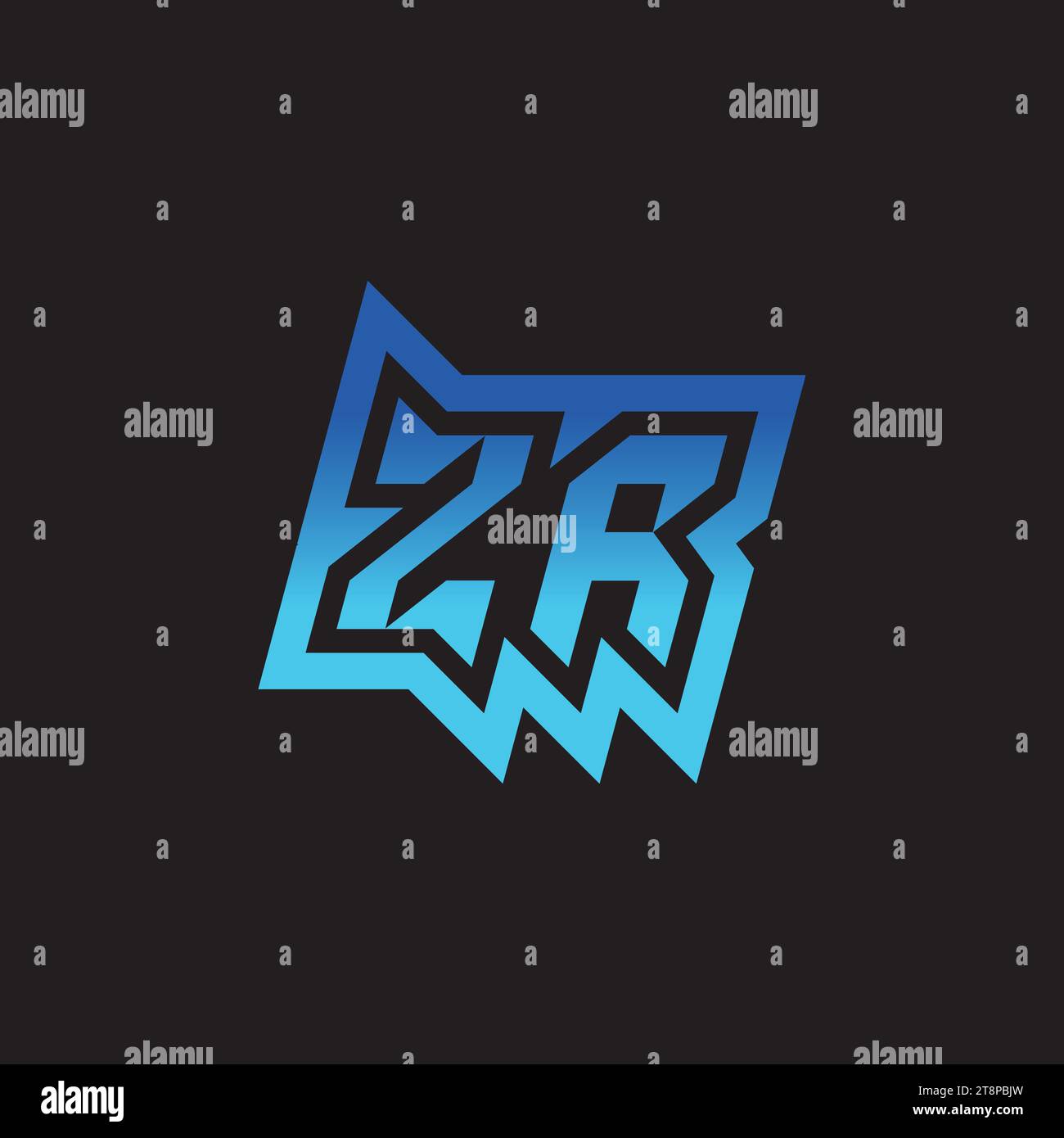 ZR initial inspiration logo design esport and gaming clan ideas Stock ...