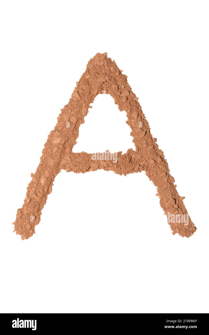 Letter A composed from blush or make up powder. Artistic form that ...