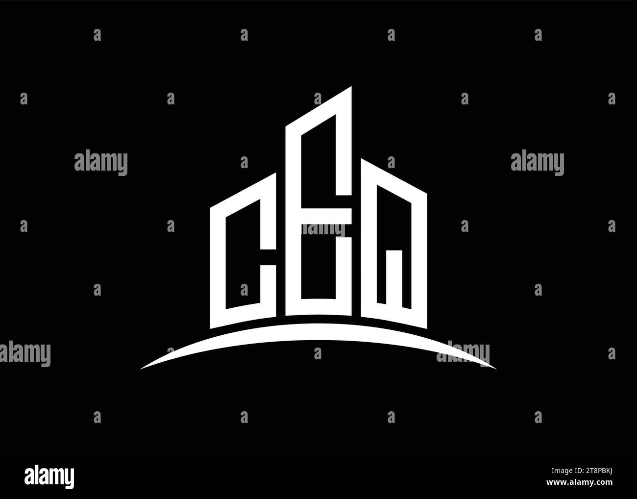 Letter CEQ building vector monogram logo design template. Building ...
