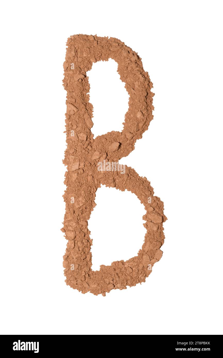 Letter B composed from blush or make up powder. Artistic form that ...