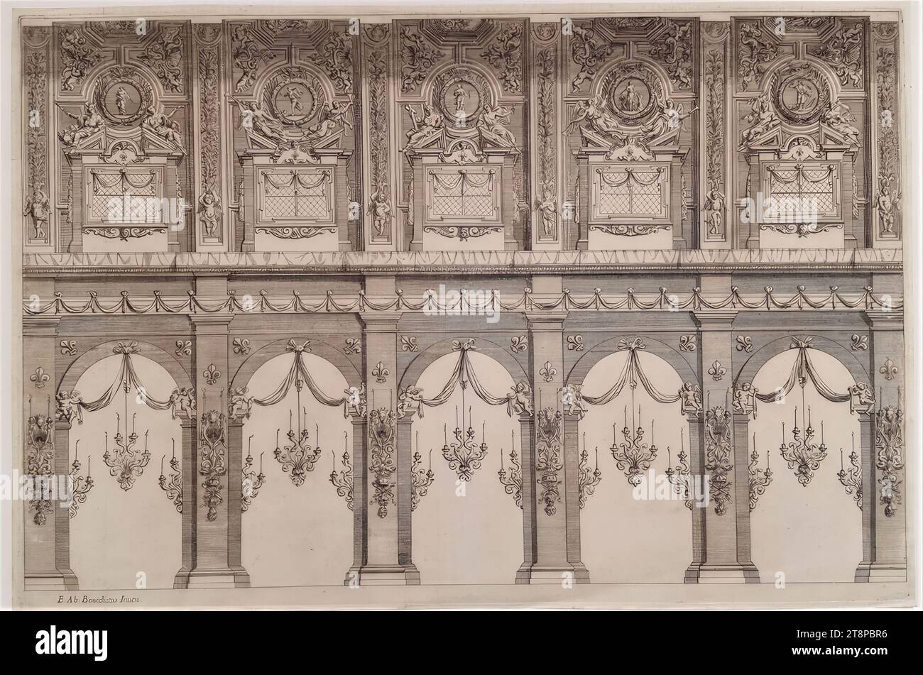 Trauerdekoration für Königin Anna Maria von Frankreich im Mittelschiff ...