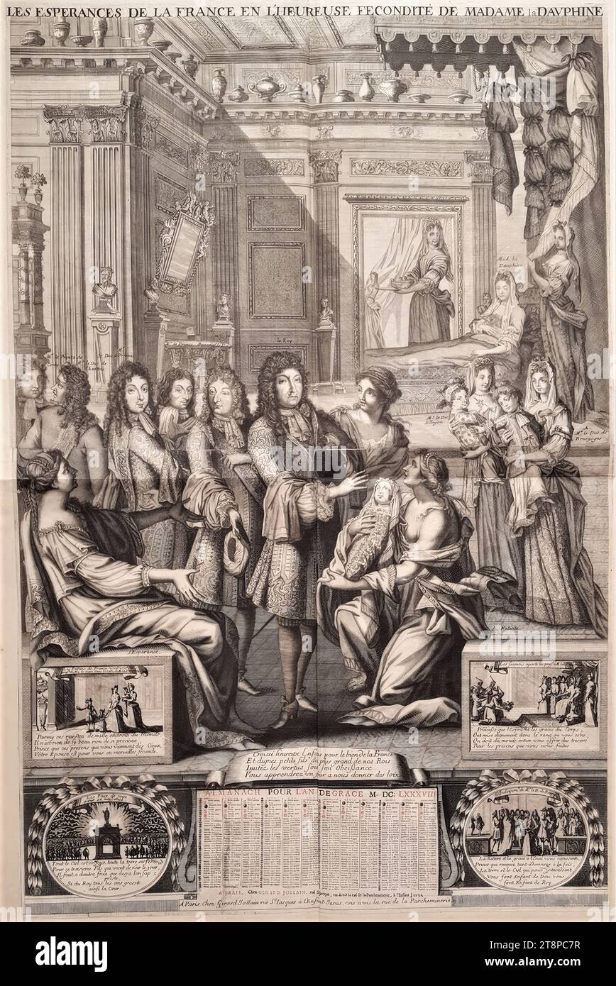 Calendar sheet to commemorate the birth of the French Prince Charles de ...