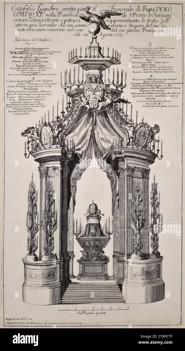 Funeral structure for Pope Innocent XI. on August 20, 1689 in St. Peter ...
