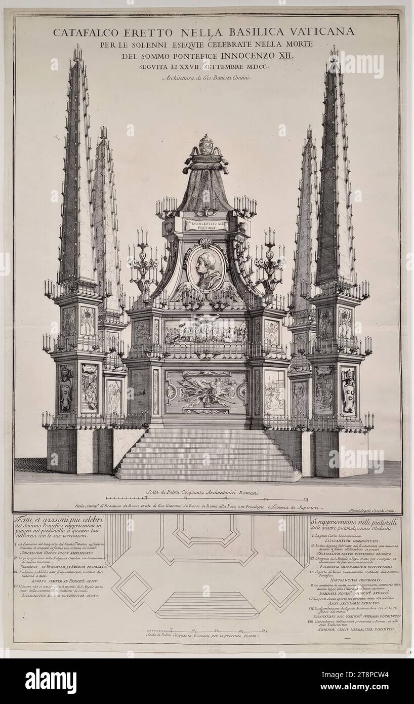 Funeral structure for Pope Innocent XII. at St. Peter in Rome on ...