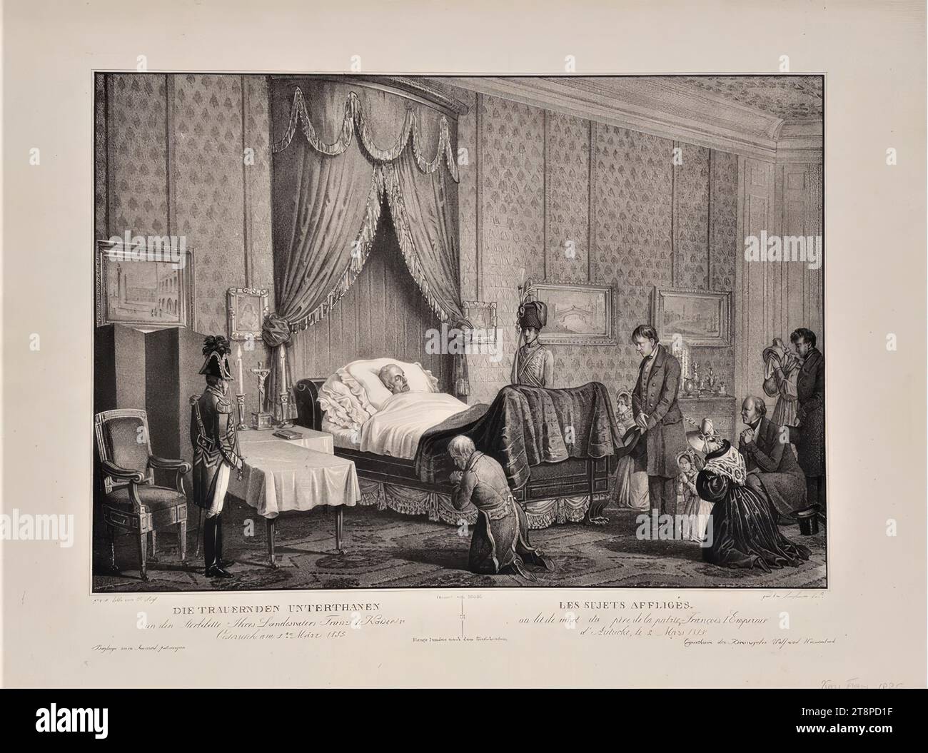 The body of Emperor Franz I of Austria on his deathbed in the Hofburg ...