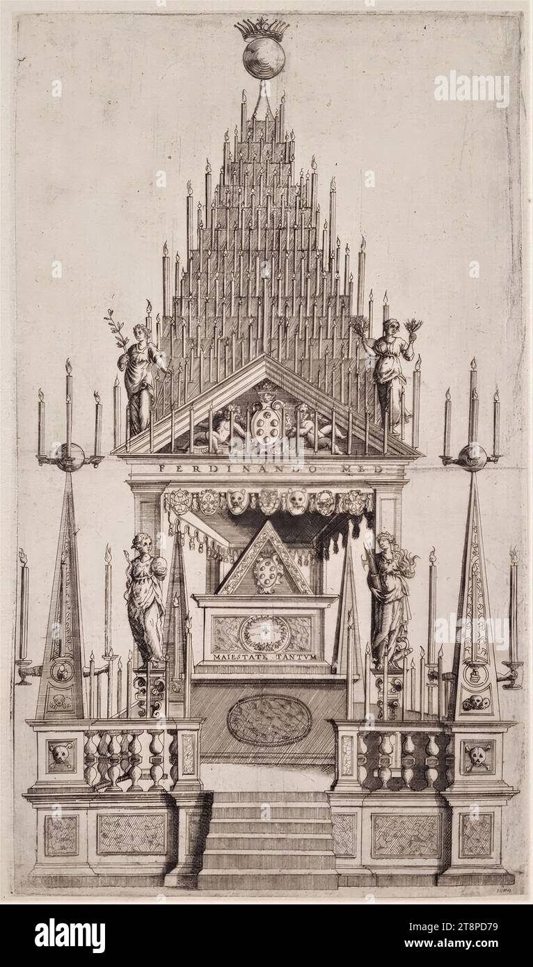 Funeral structure for Ferdinand I Grand Duke of Tuscany in the church ...