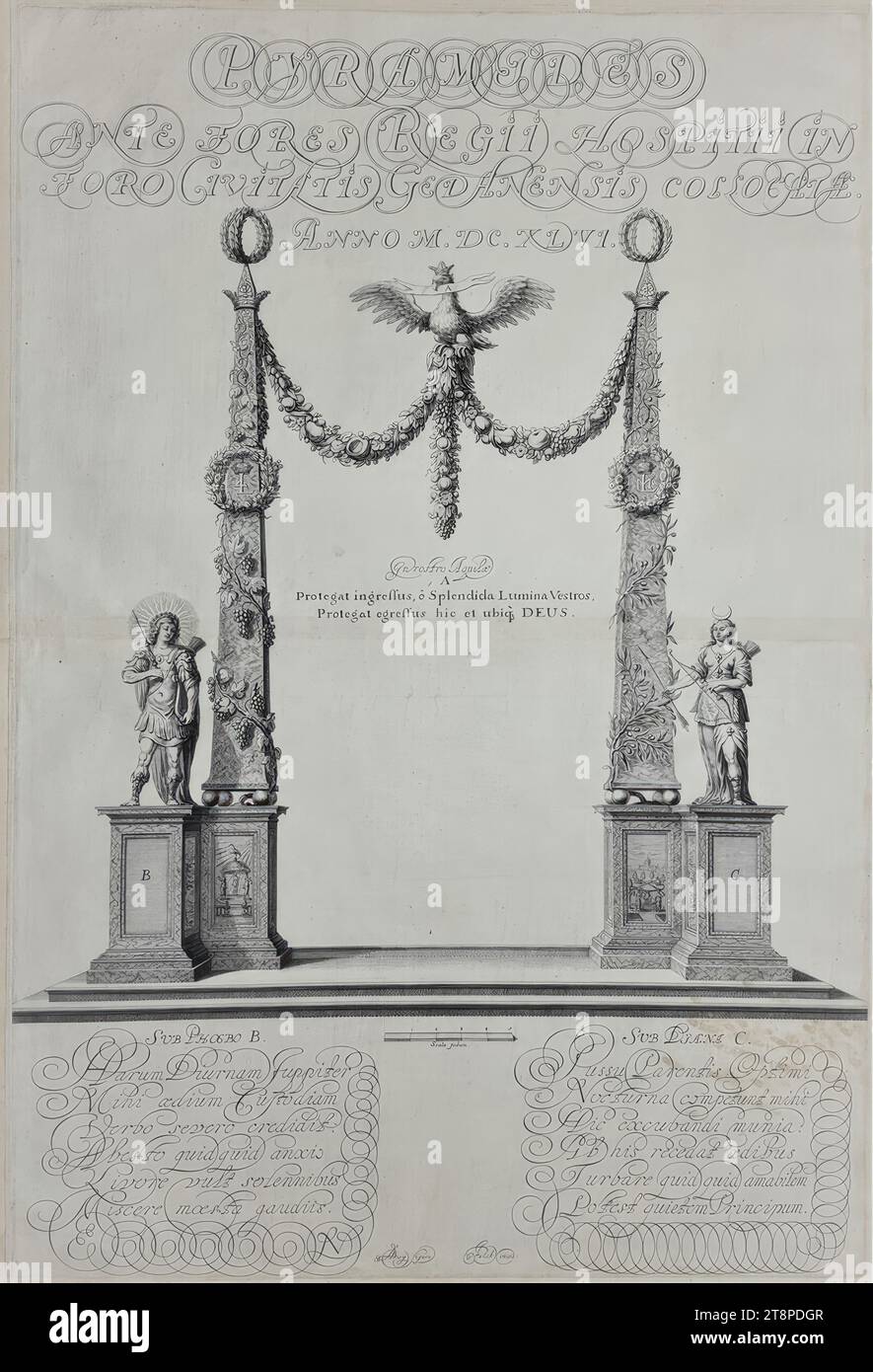 Gate of honor for King Wladislaw IV and Queen Luisa Maria of Poland in ...