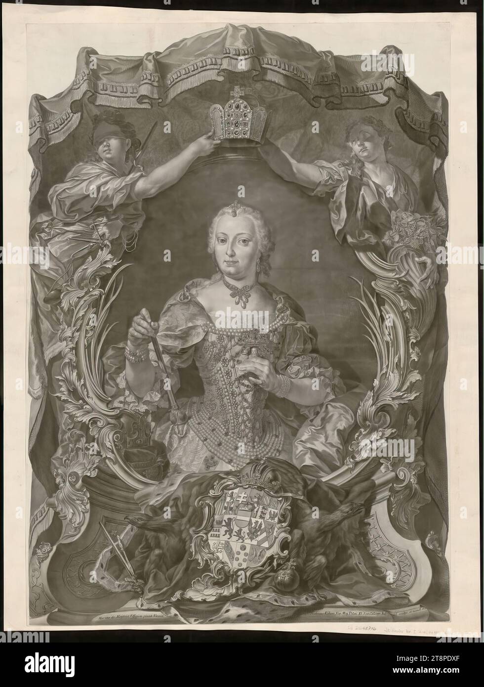Maria Theresa with the imperial crown, Philipp Andreas Kilian (Germany ...
