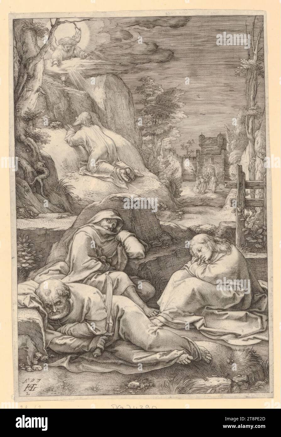 Christ in the Olive Grove, Passion of the Christ, Hendrick Goltzius, 1597, printmaking, copper ...