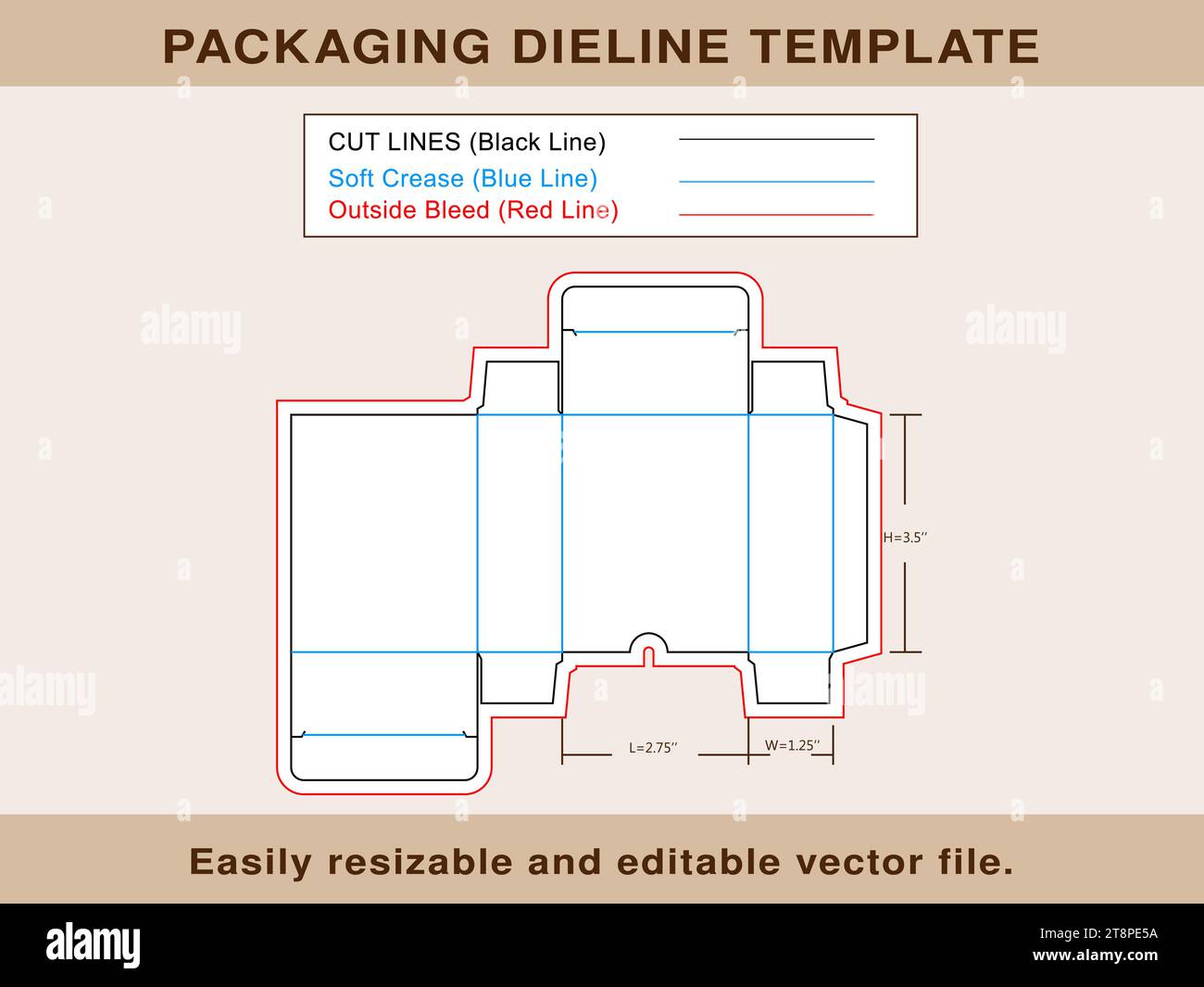 Shop Box Die line Template, Editable Vector File Stock Vector Image ...