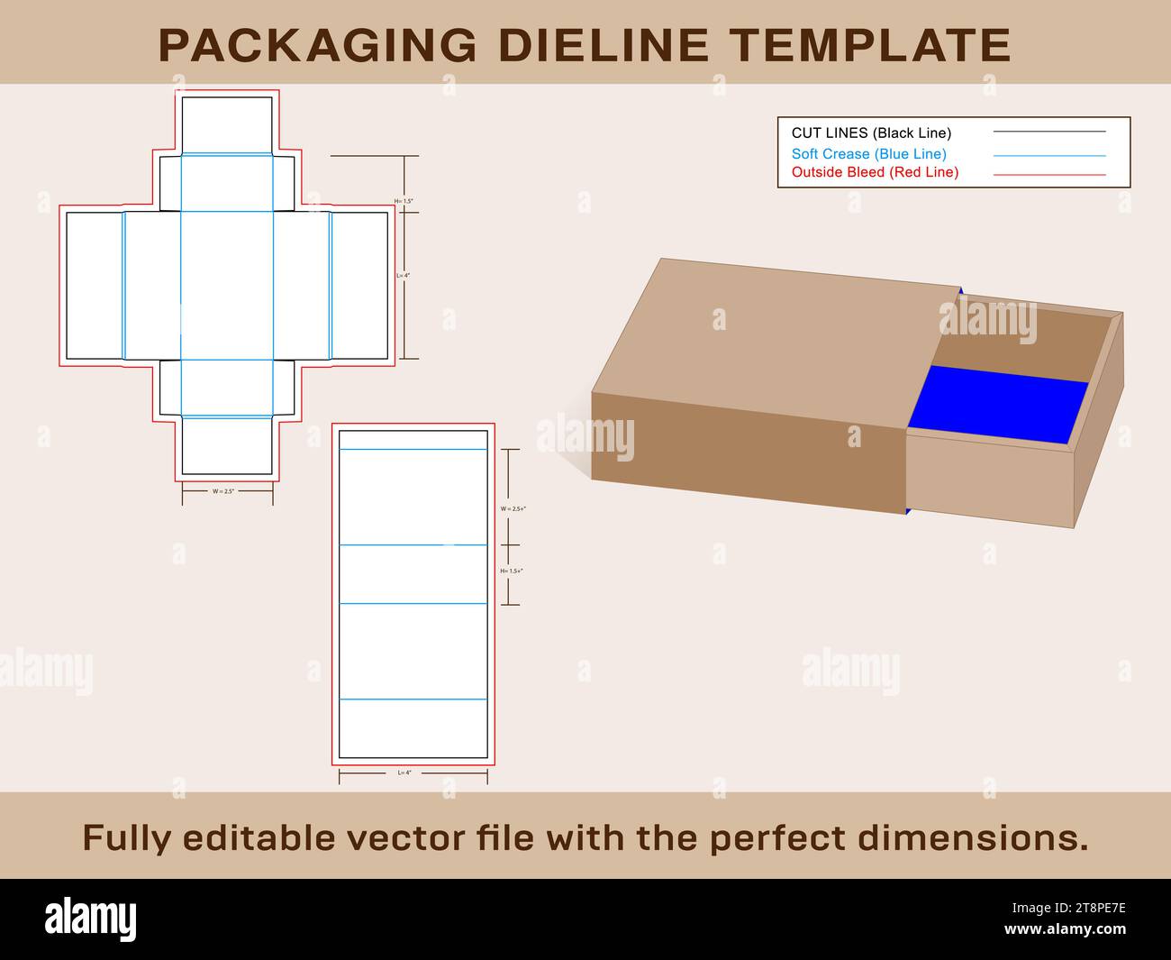 Jewellery Box Die line Template Editable Vector File Stock Vector Image ...